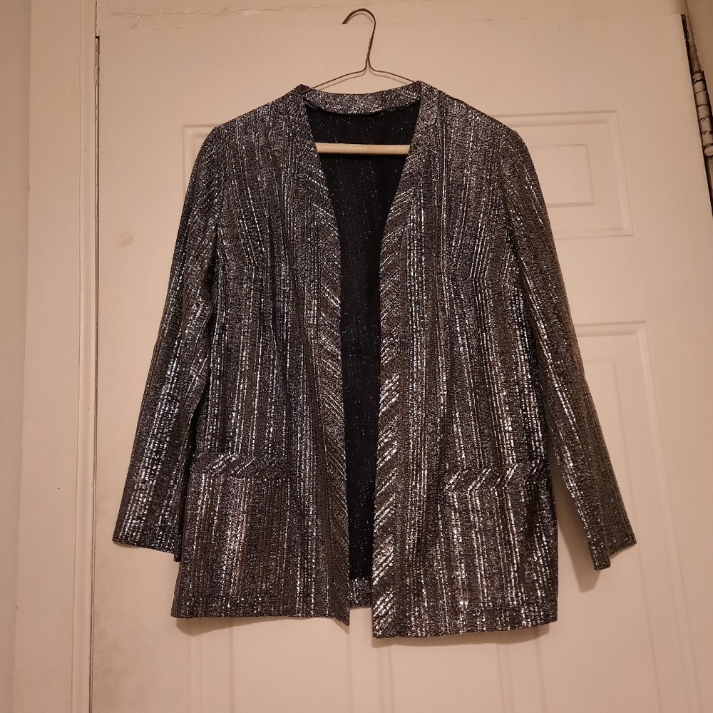 1970's Metallic Silver Disco Jacket - Gem